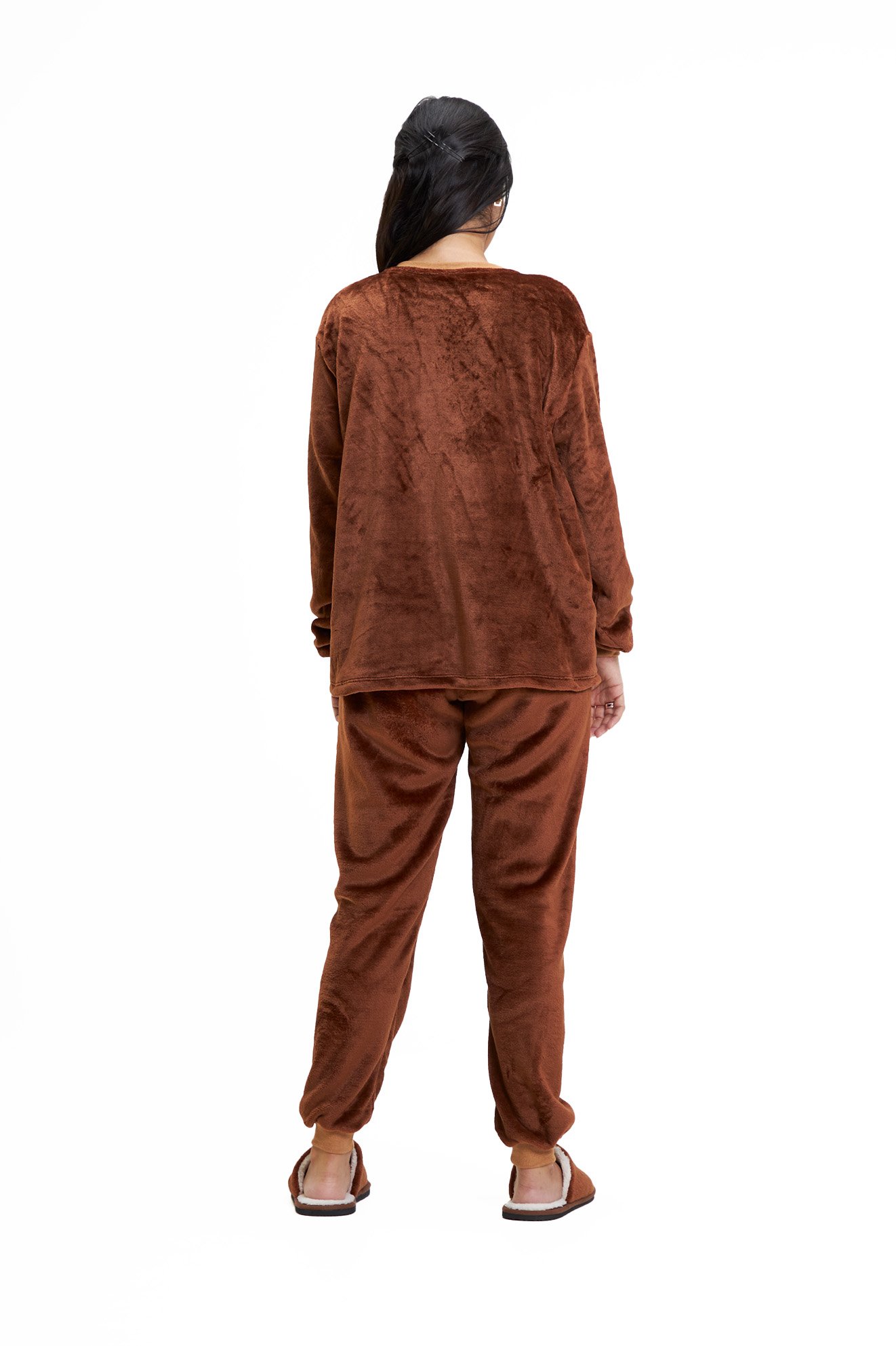 Pijama Adulto em Fleece Feminino - Urso com Orelinhas
