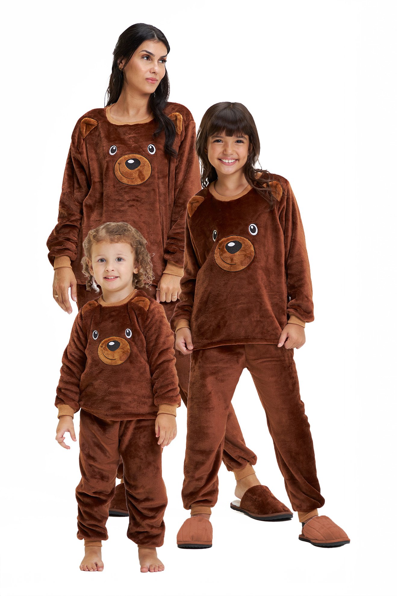 Pijama Bebê em Fleece Unissex - Urso com Orelinhas